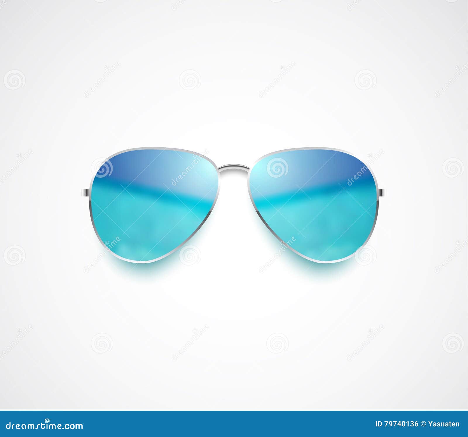 Vector Beach Sea and Sky Reflection Sunglasses Stock Vector ...