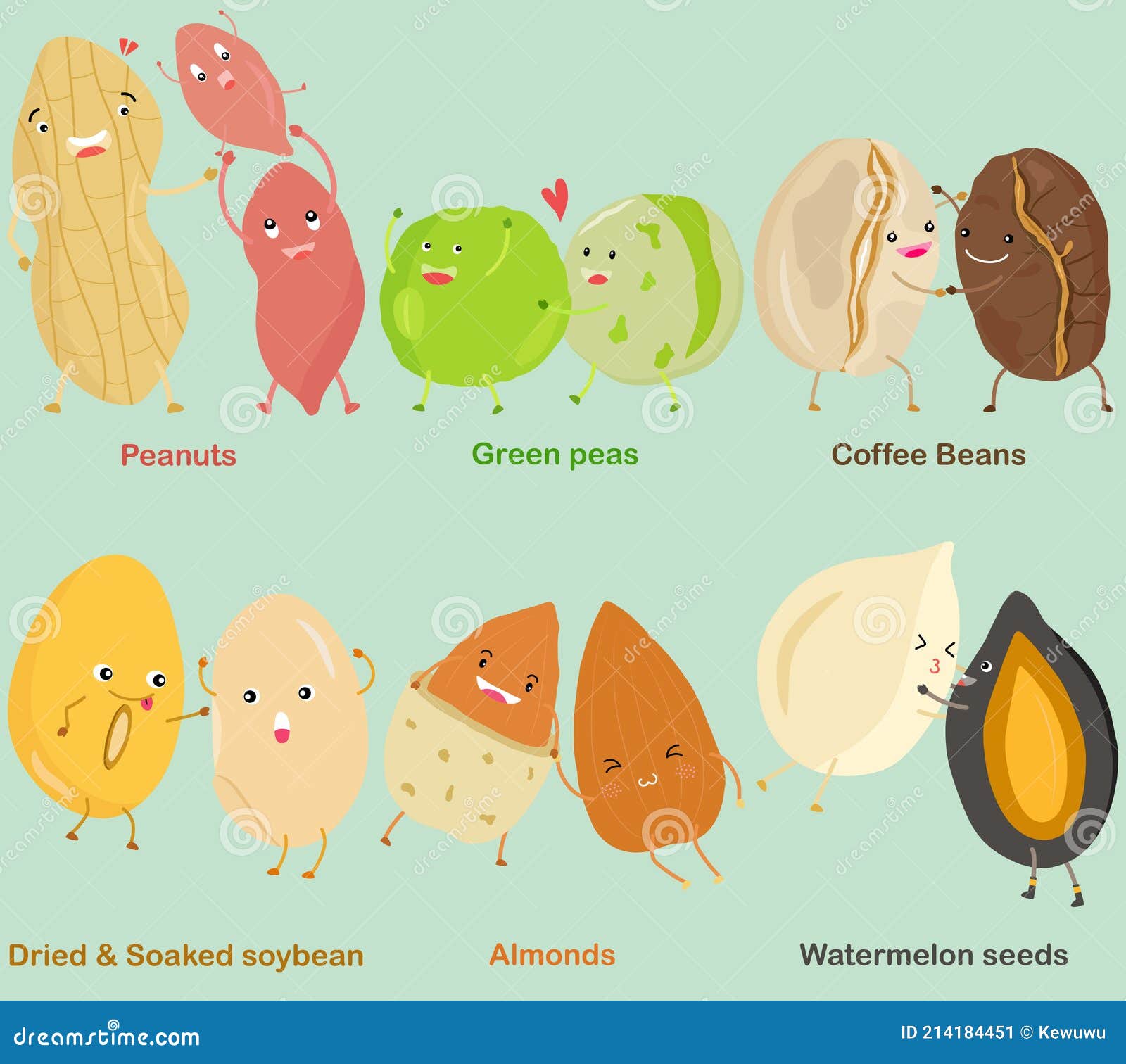 Vector of Bean, Nut, Seed - Peanut, Green Pea, Coffee Bean, Soybean ... Vector of Bean, Nut, Seed - Peanut, Green Pea, Coffee Bean, Soybean ...