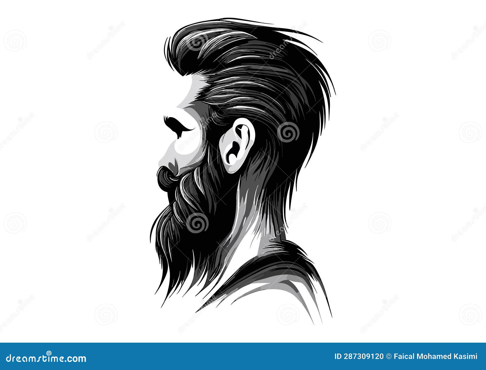 Vector Beard Symphony: Logo Masterpieces Stock Photography ...