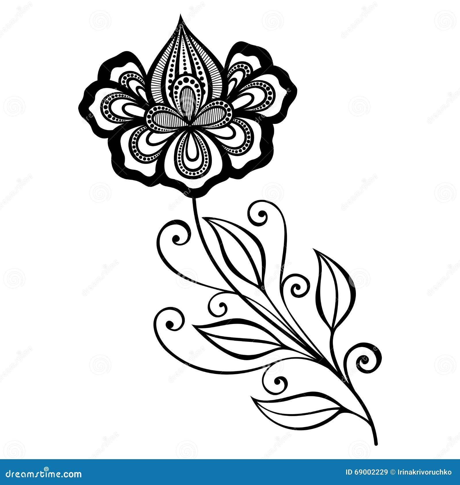 Vector Beautiful Abstract Black Flower Stock Vector - Illustration of ...