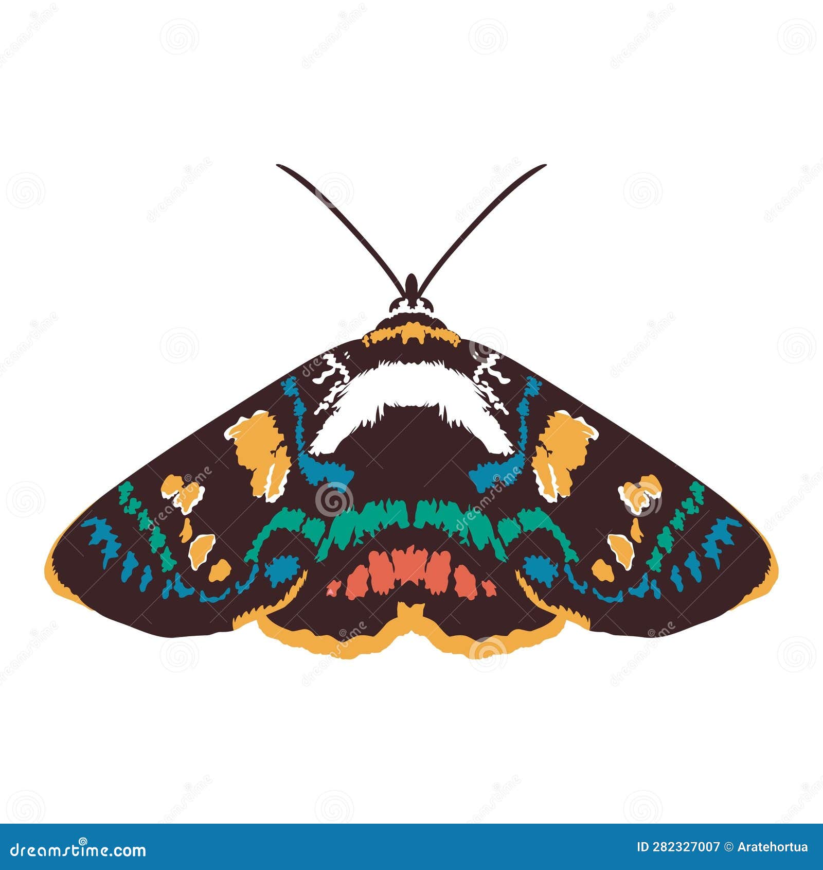Moth Cartoon Clipart. Cute Polyphemus Moth (Antheraea Polyphemus ...