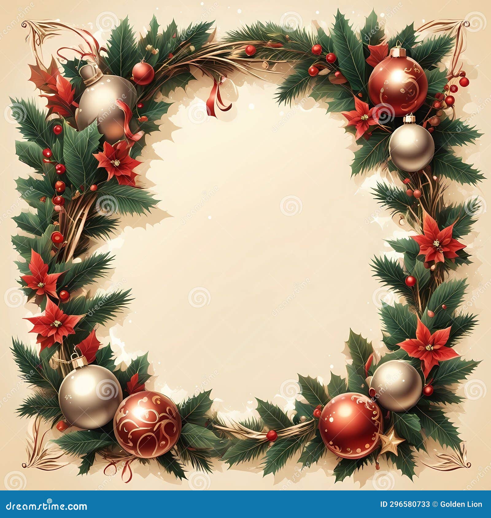 Vector Beautiful Christmas Frame Stock Illustration - Illustration of ...
