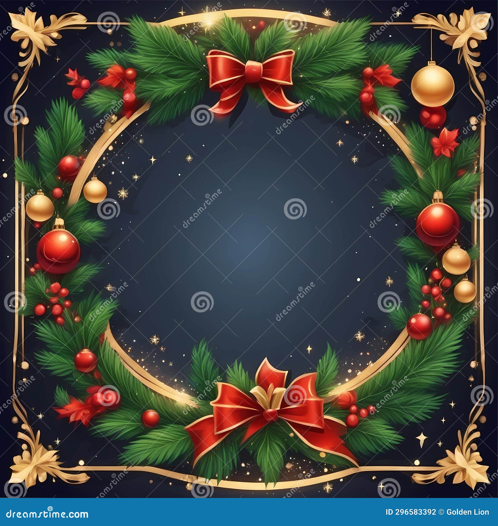 Vector Beautiful Christmas Frame Stock Illustration - Illustration of ...