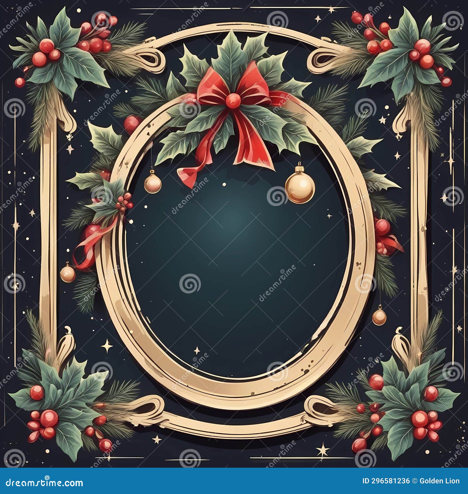 Vector Beautiful Christmas Frame Stock Illustration - Illustration of ...