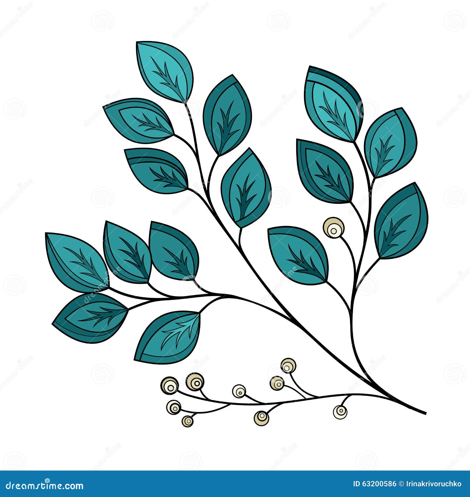 Vector Beautiful Colored Contour Leaf Stock Vector - Illustration of ...