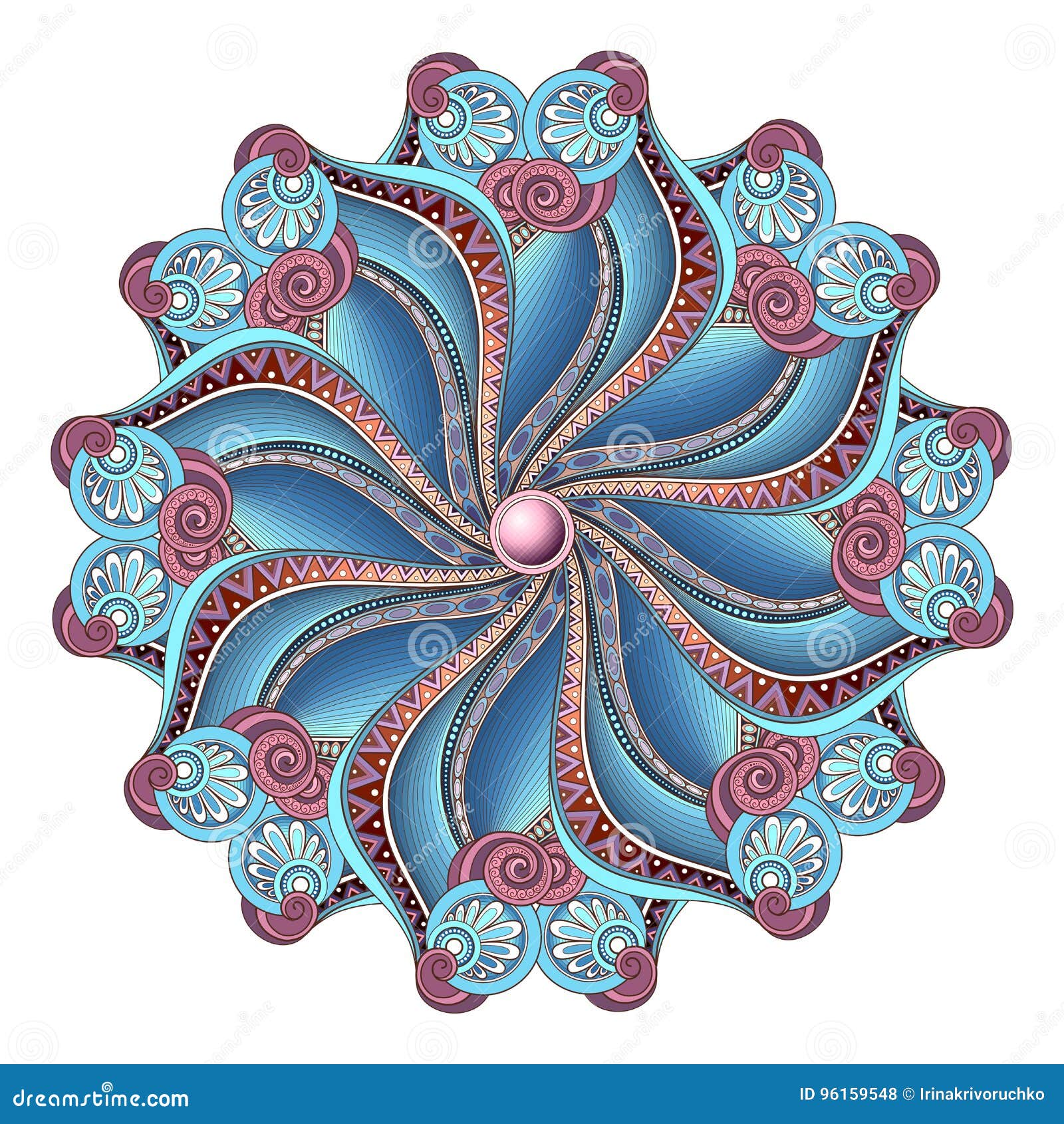 Vector Beautiful Deco Colored Contour Mandala Stock Vector ...