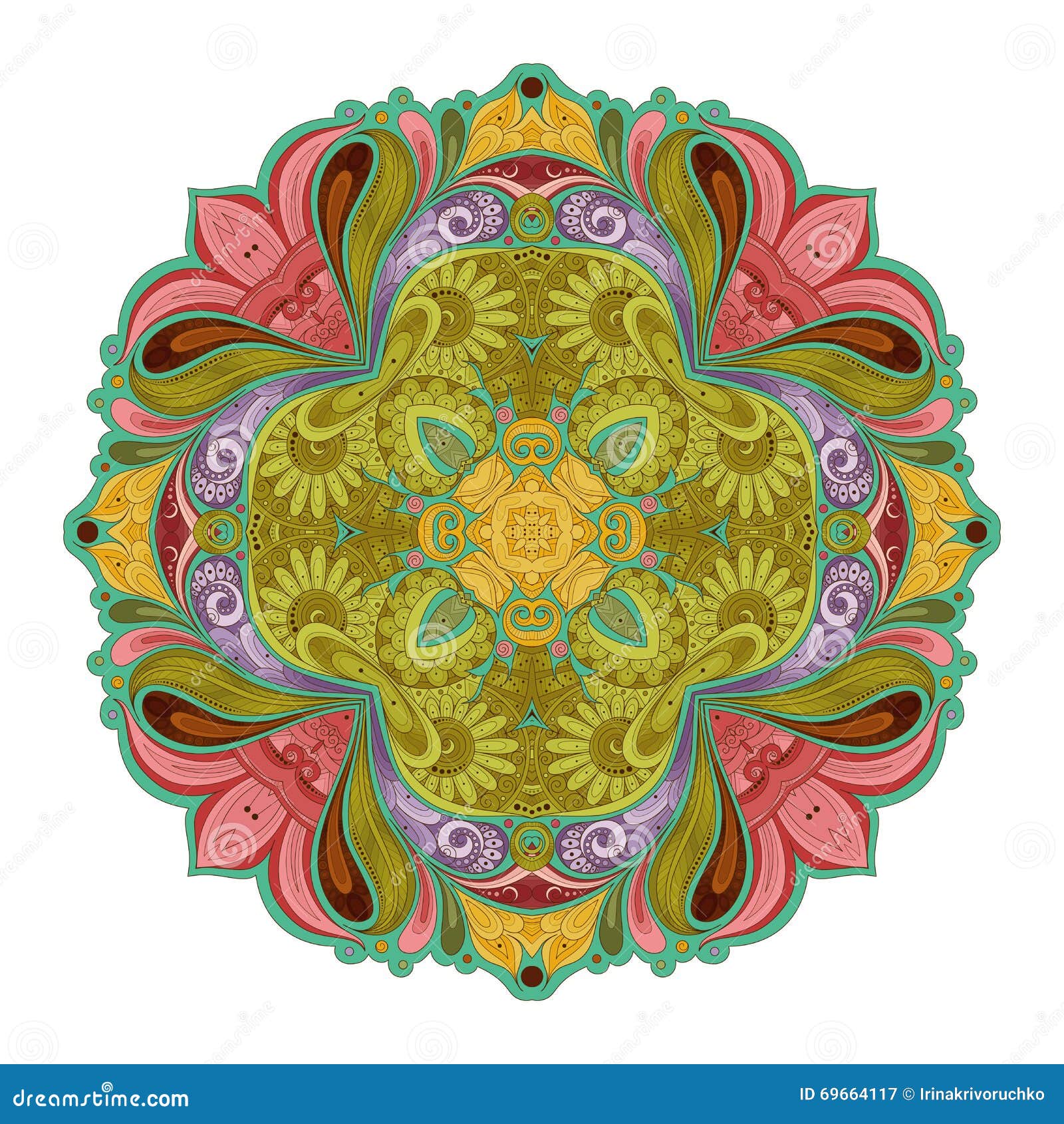 Vector Beautiful Deco Colored Contour Square Stock Vector ...