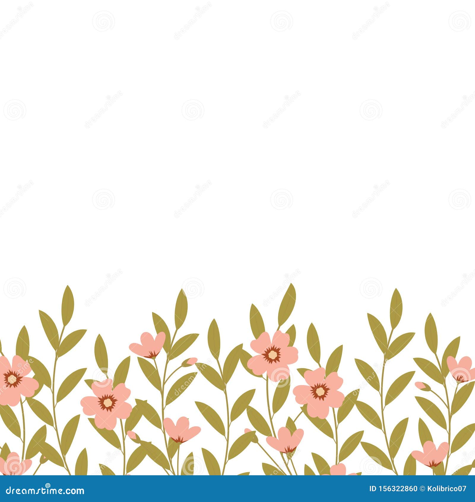 Vector Floral Border. Floral Frame Stock Vector - Illustration of ...