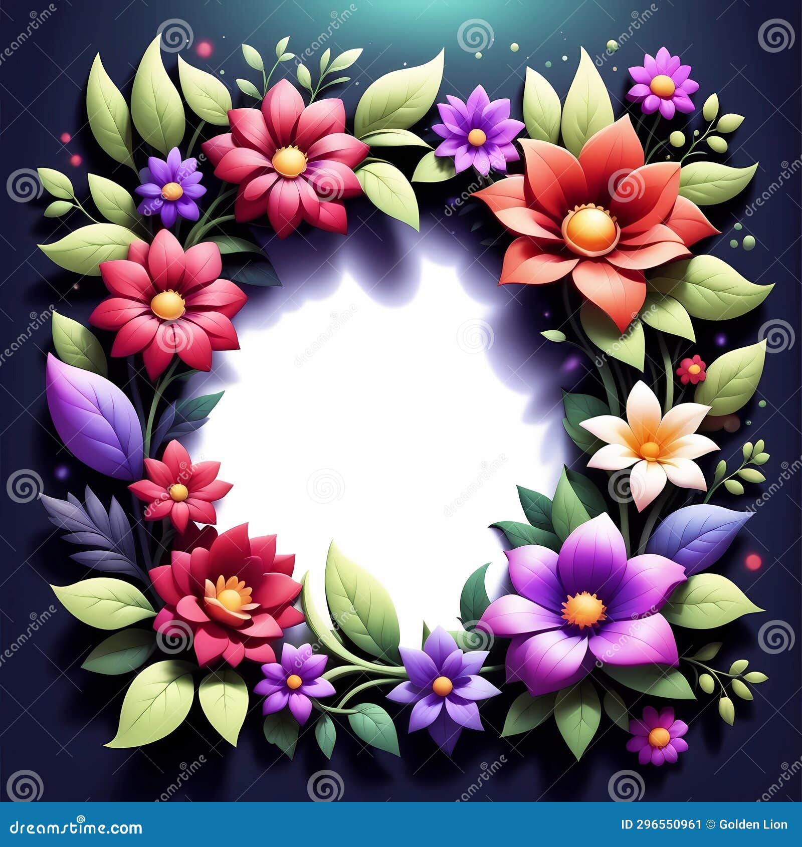 Vector Beautiful Flower Frame Stock Illustration - Illustration of ...