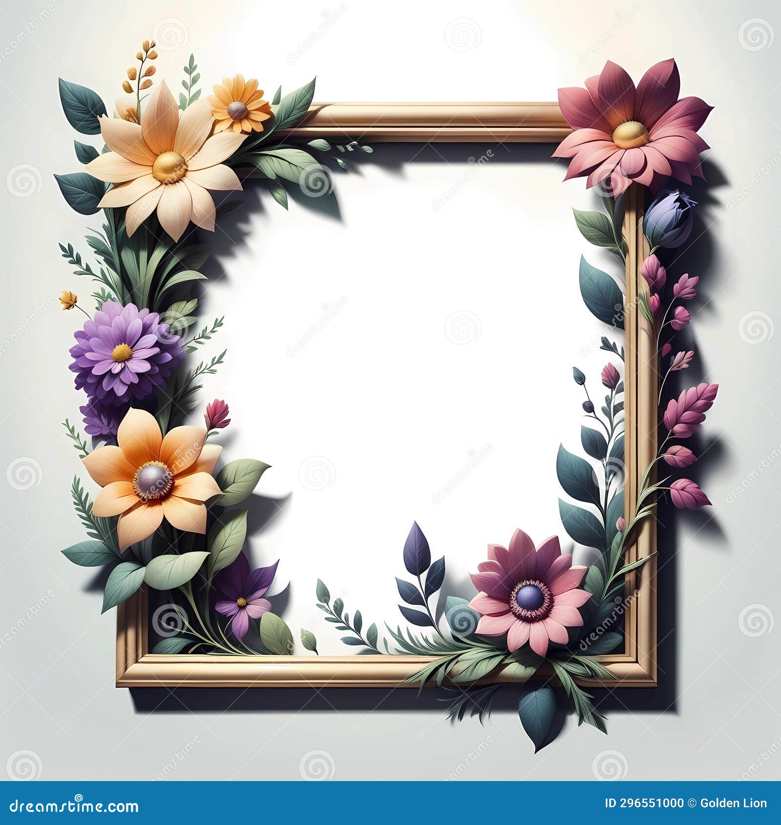 Vector Beautiful Flower Frame Stock Illustration - Illustration of ...