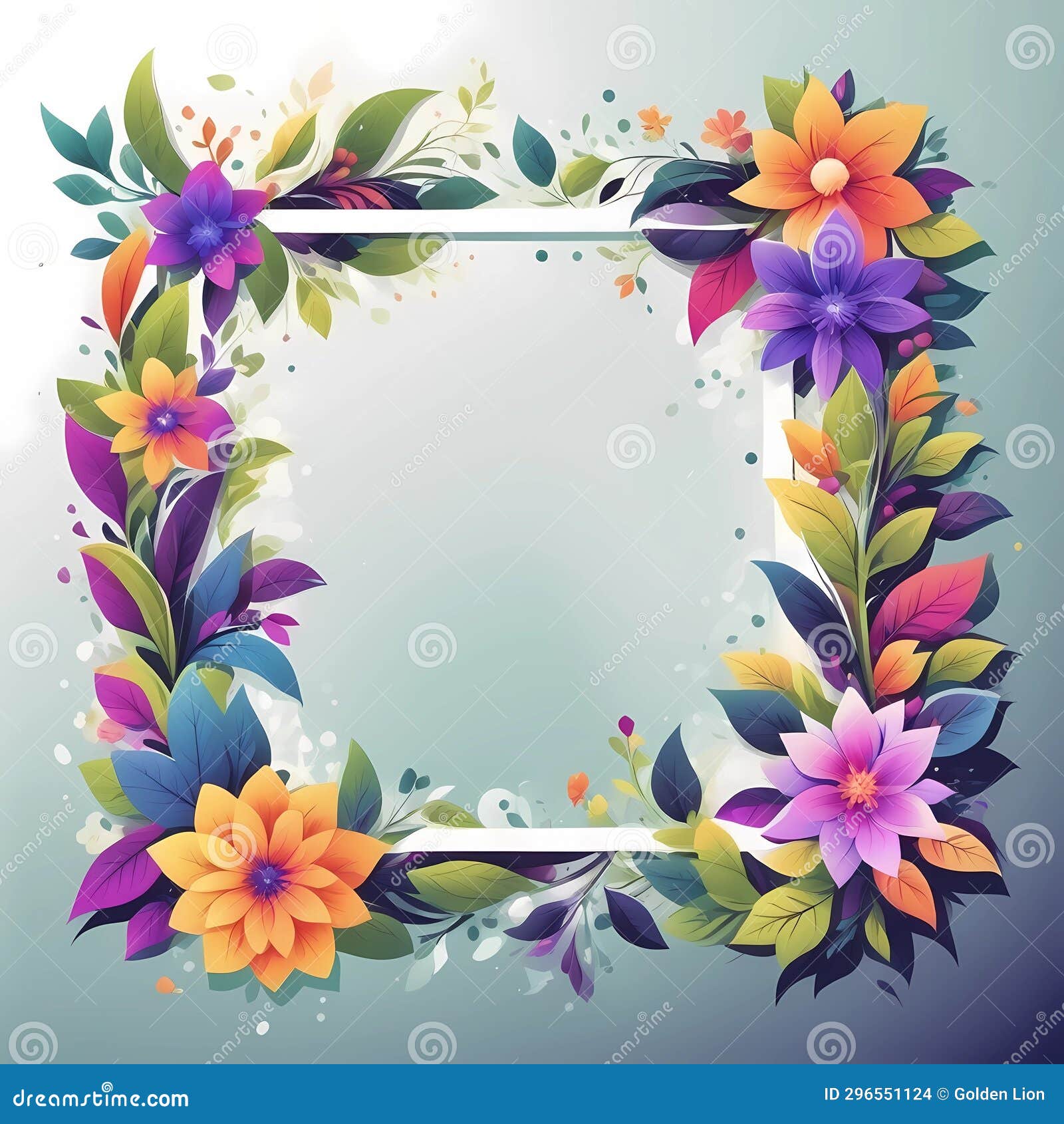 Vector Beautiful Flower Frame Stock Illustration - Illustration of leaf ...