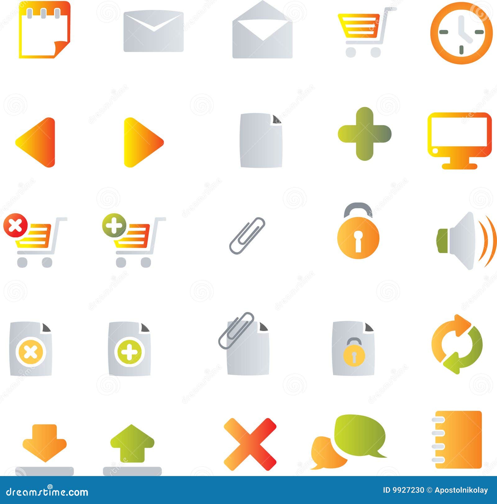 Vector beautiful icon set stock vector. Illustration of mail - 9927230