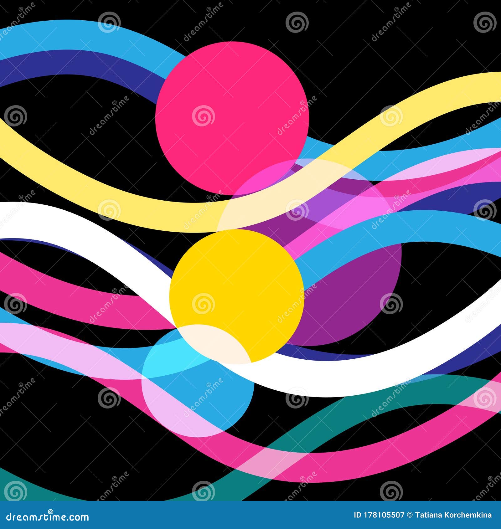 Vector Beautiful Linear Color Waves Stock Illustration - Illustration ...