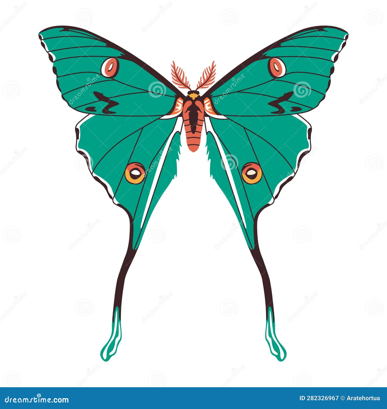 Moth Cartoon Clipart. Cute Polyphemus Moth (Antheraea Polyphemus ...