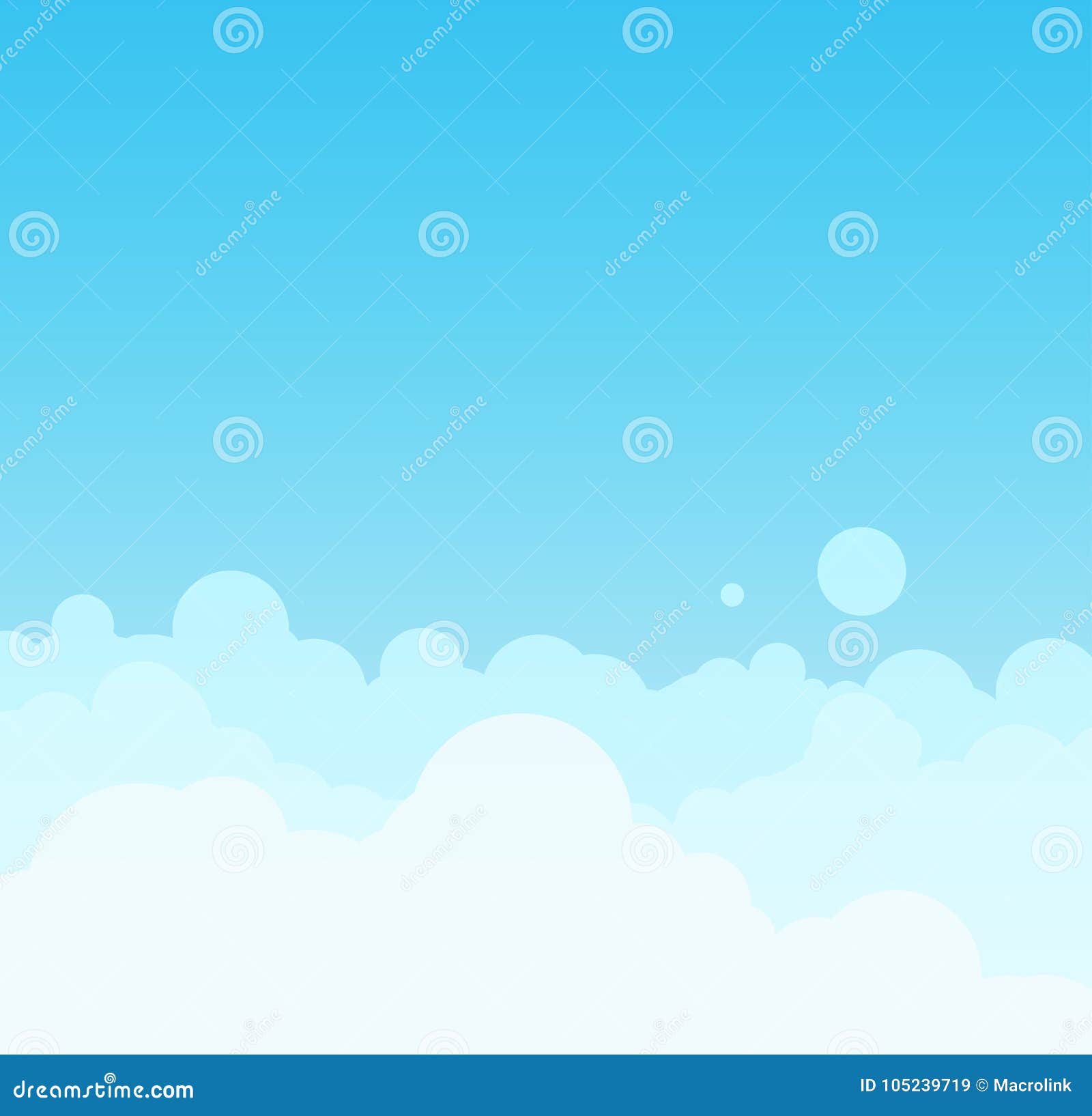 Vector Beautiful Minimalistic Cloudscape in Sunny Day Stock Vector ...