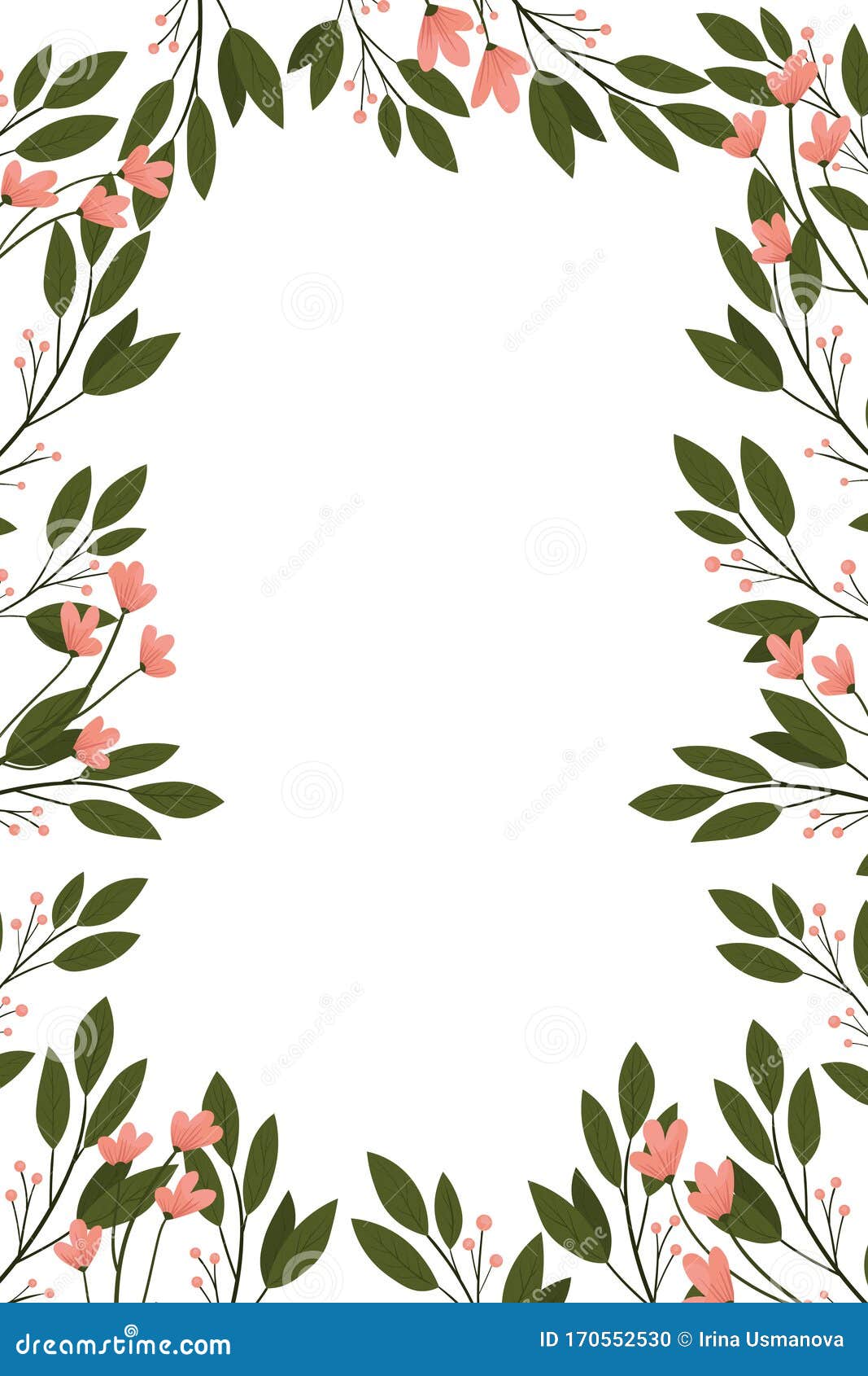 Vector Beautiful Spring Flower Frame Stock Illustration - Illustration ...