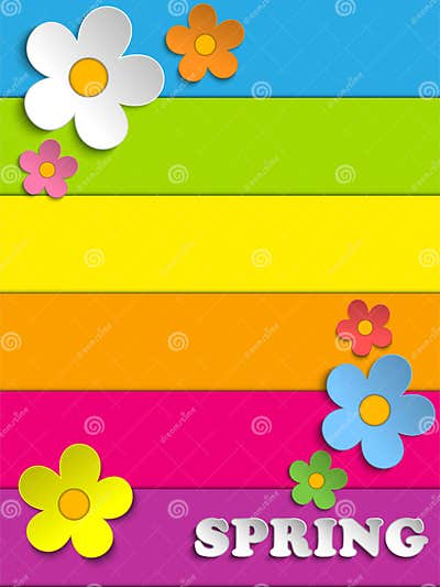 Beautiful Spring Flowers Rainbow Background Stock Vector - Illustration ...
