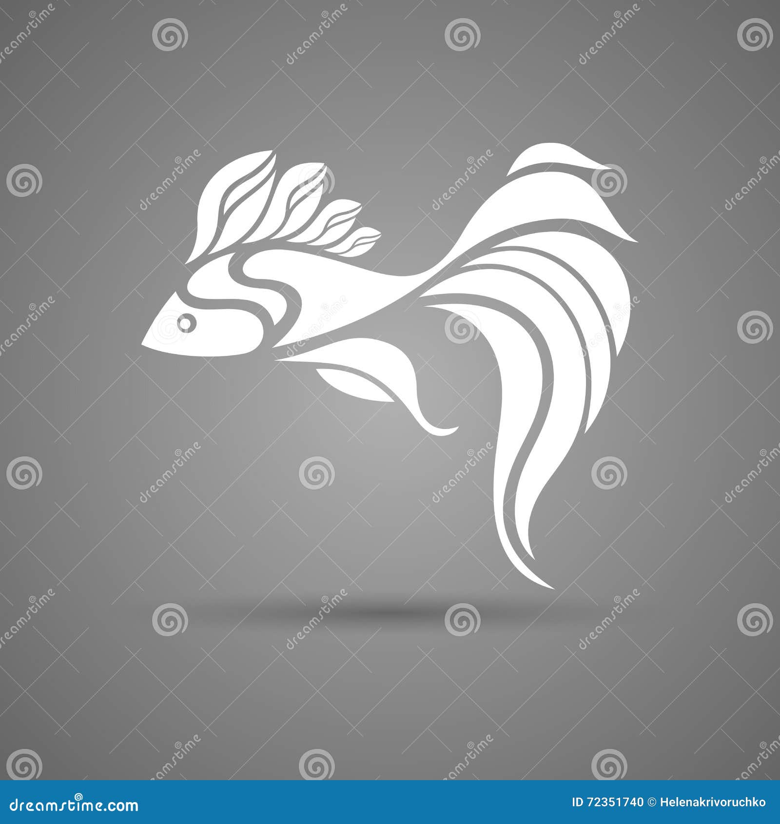 Vector Beautiful White Fish Stock Vector - Illustration of life ...