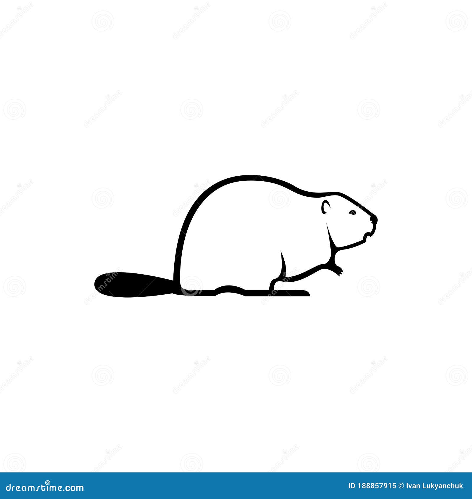 Vector Beaver Silhouette View Side for Retro Logos, Emblems, Badges ...