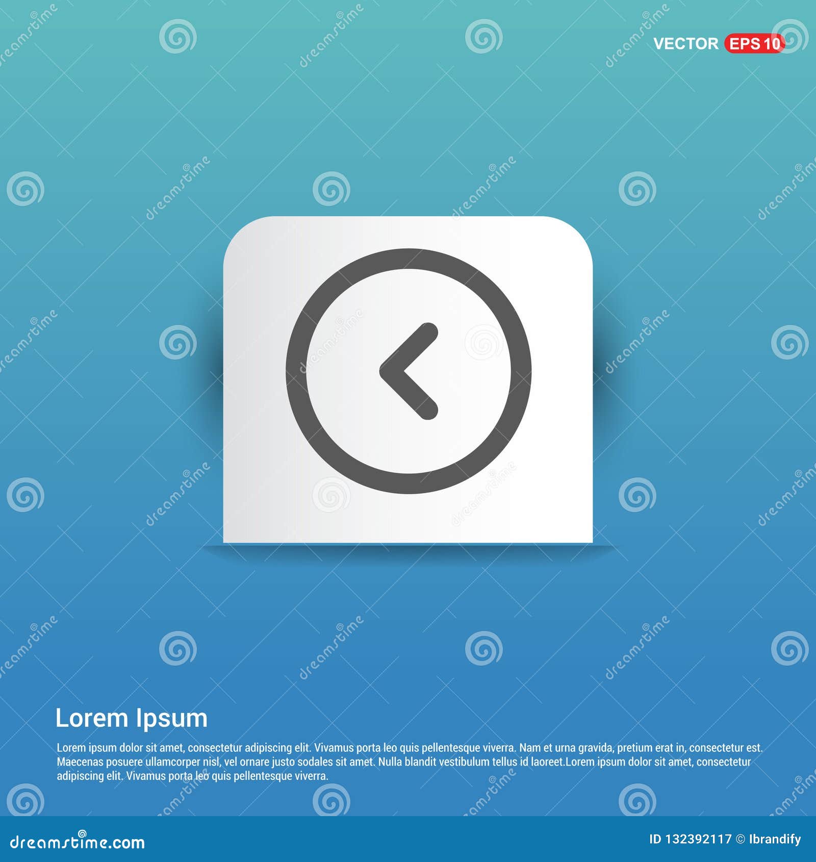 Vector Beck Arrow Icon - Blue Sticker Button Stock Vector ...