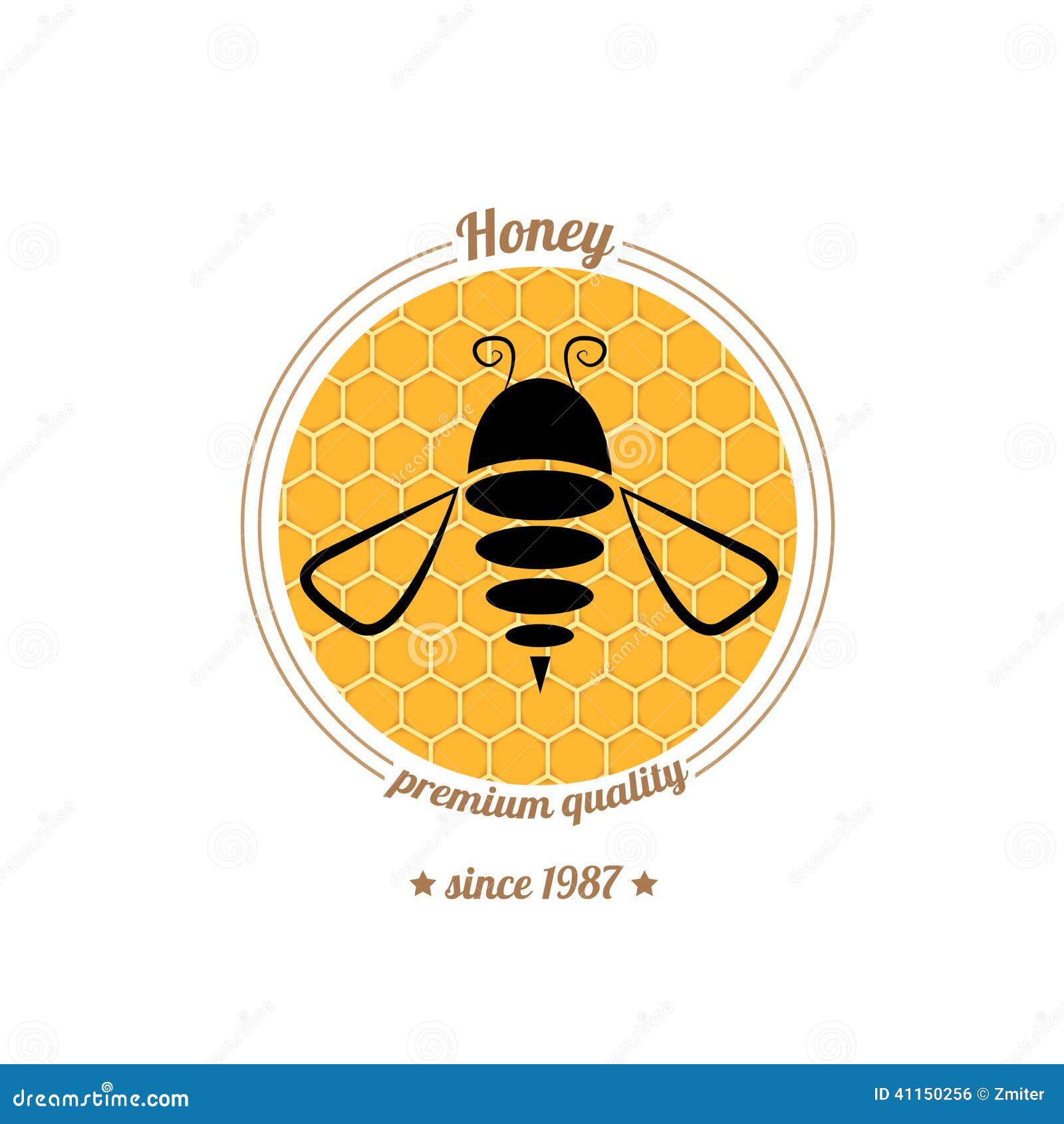 Vector Bee Icon on Honey Comb Background Stock Vector - Illustration of ... Vector Bee Icon on Honey Comb Background Stock Vector - Illustration of ...