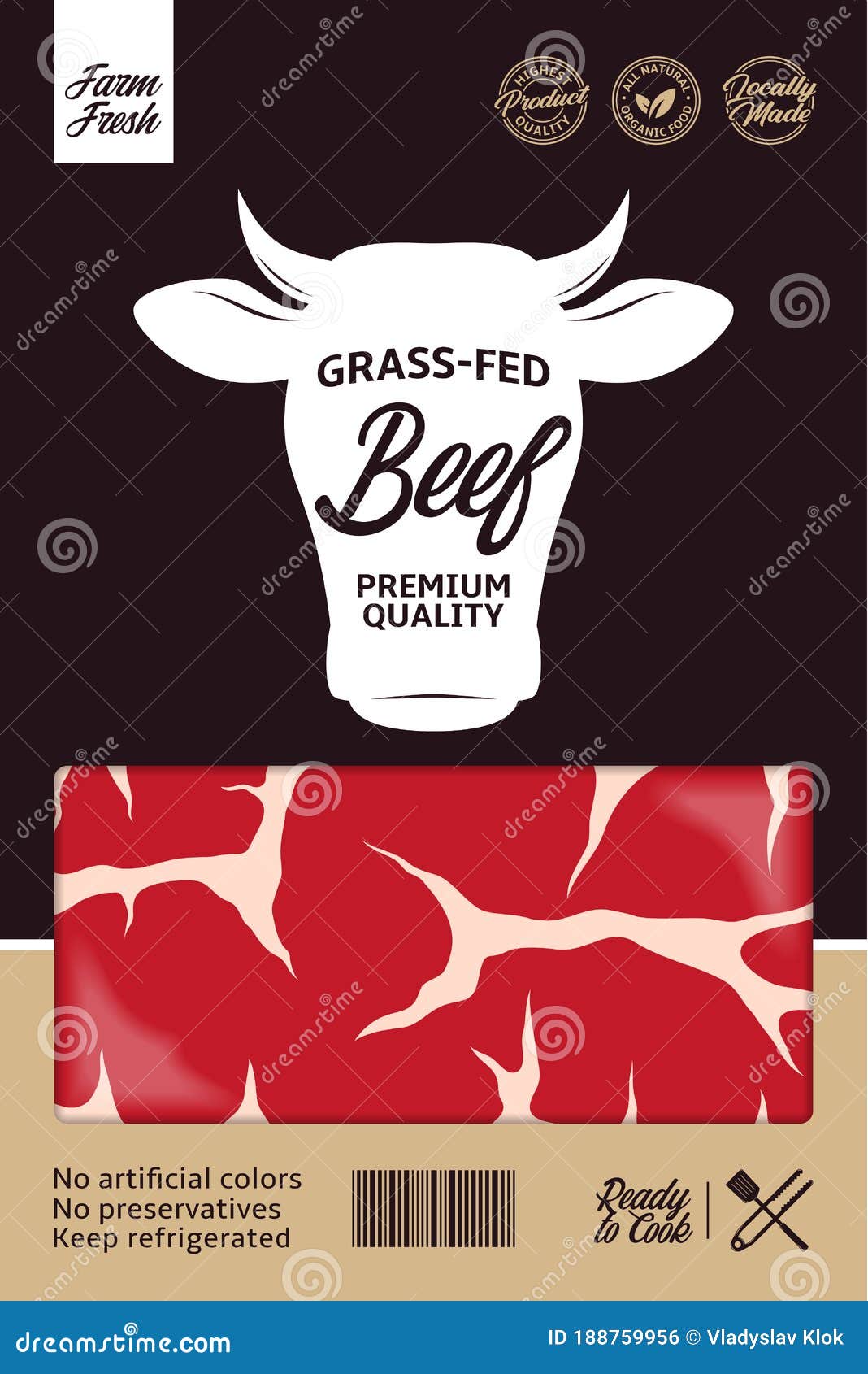 Vector beef packaging stock vector. Illustration of agriculture - 188759956