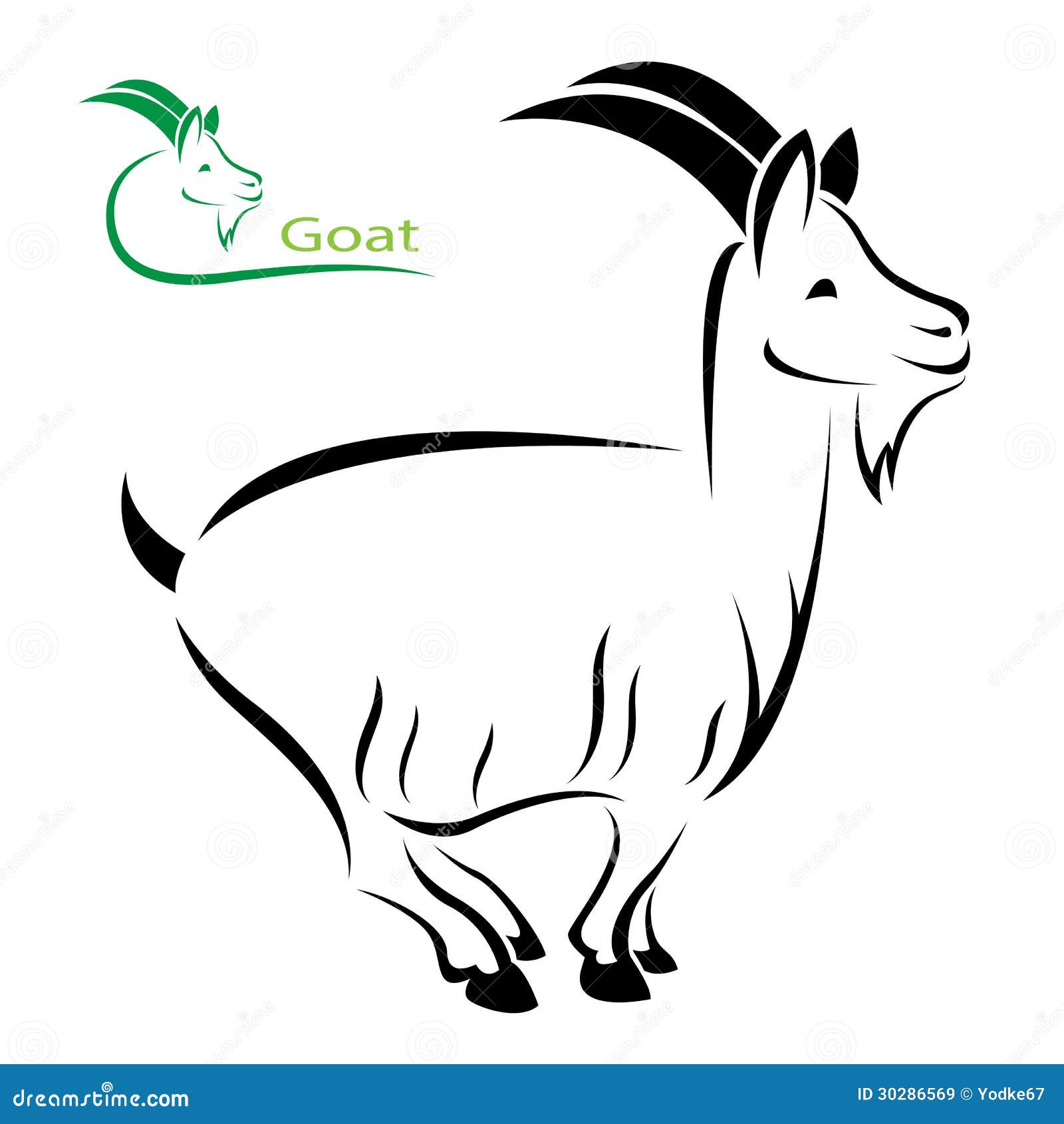 Vector beeld van een geit vector illustratie. Illustration of zoogdier ...