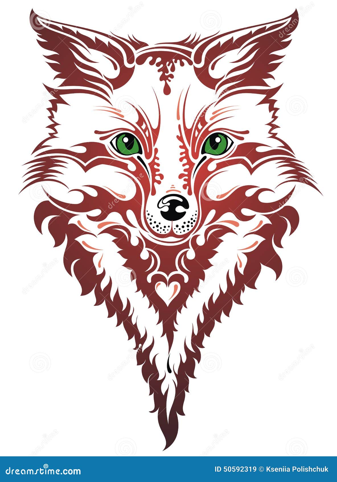 Vector beeld van een vos vector illustratie. Illustration of skelet ...