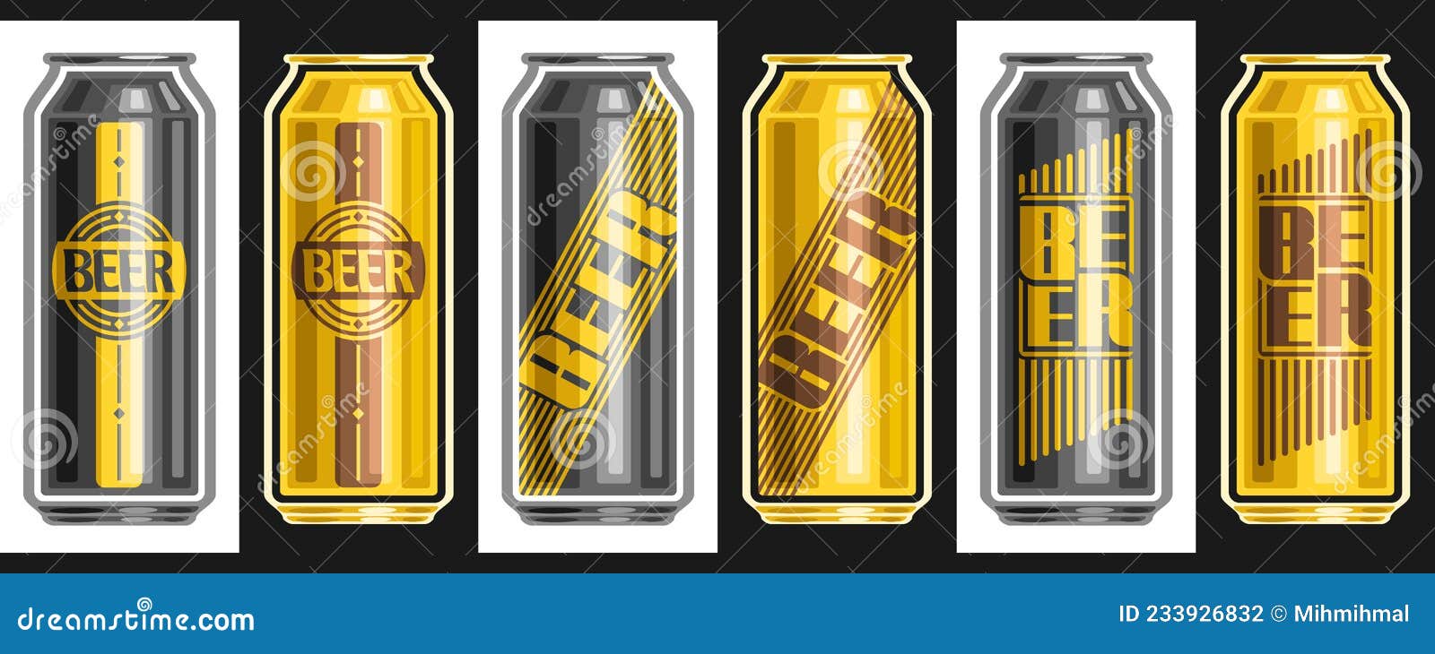 Vector Beer Cans Set stock vector. Illustration of alcohol - 233926832
