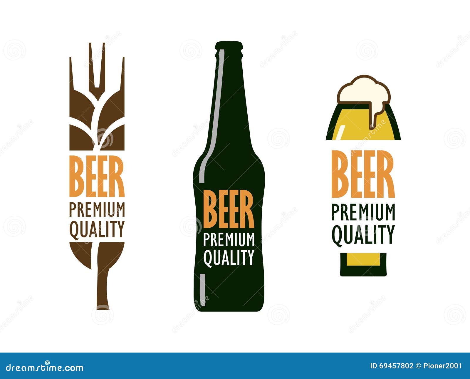 Vector beer logos stock vector. Illustration of quality - 69457802