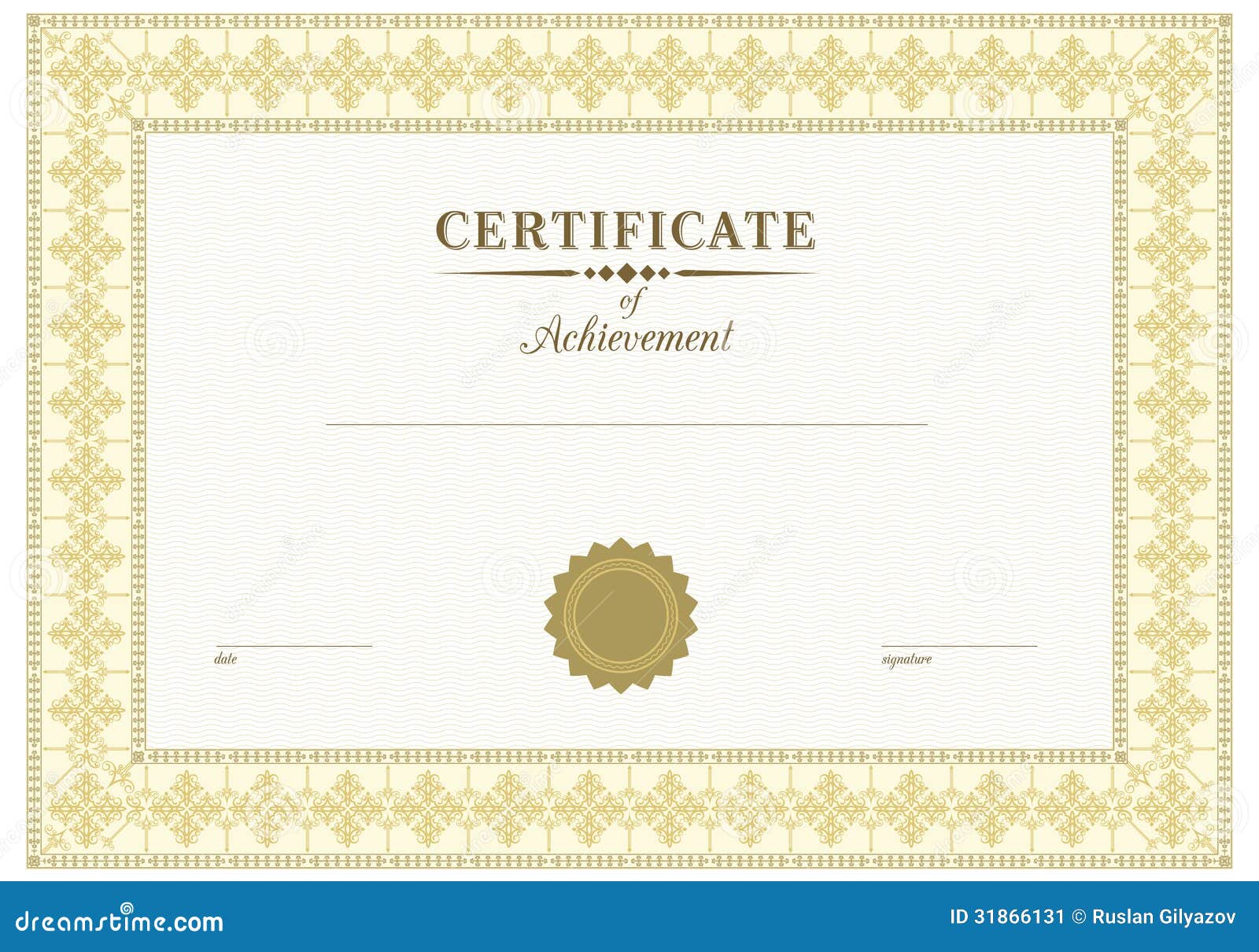 Vector beige certificate stock illustration. Illustration of money ...