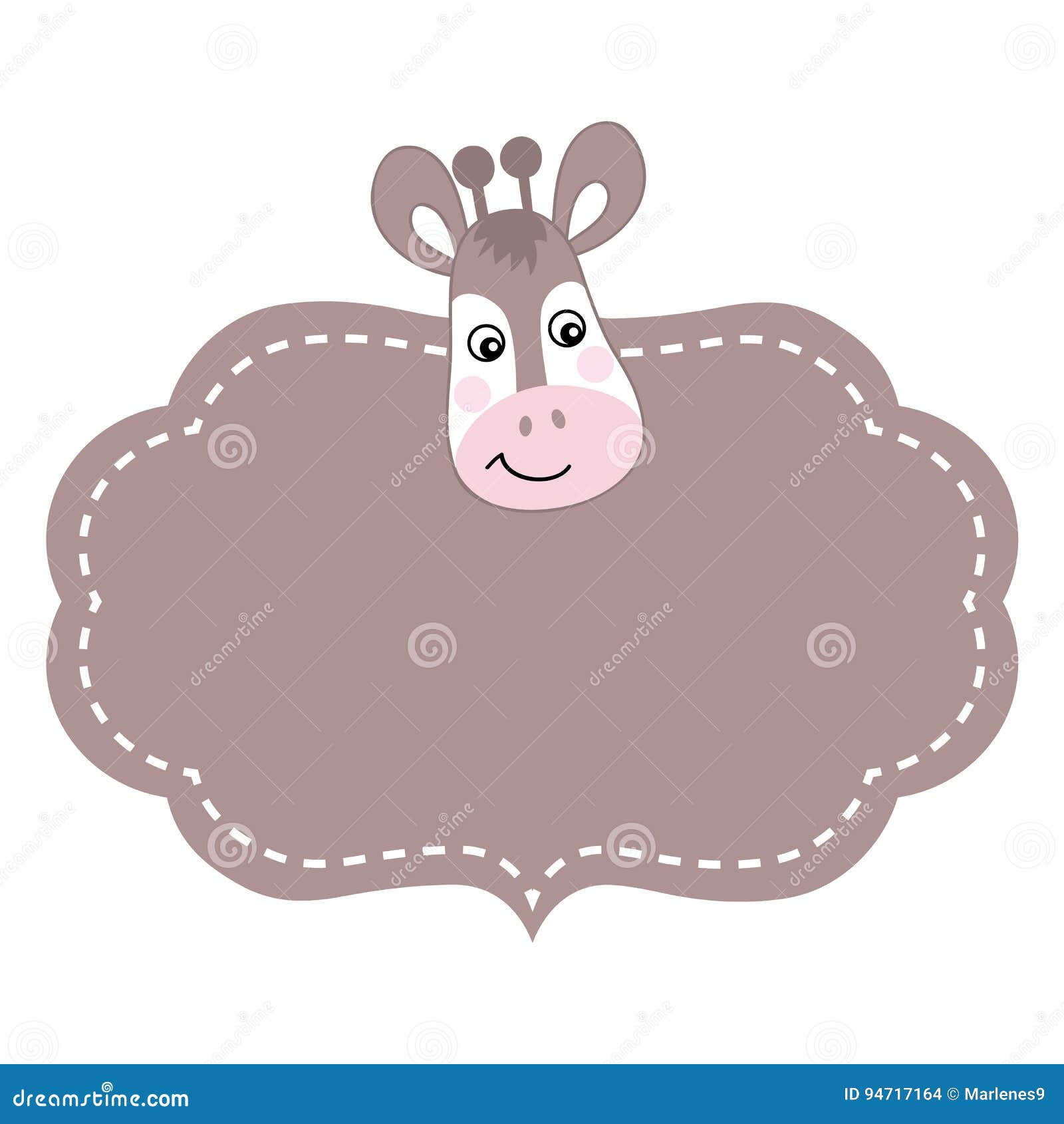 Vector Beige Frame with Giraffe Image. Vector Frame. Stock Vector ...