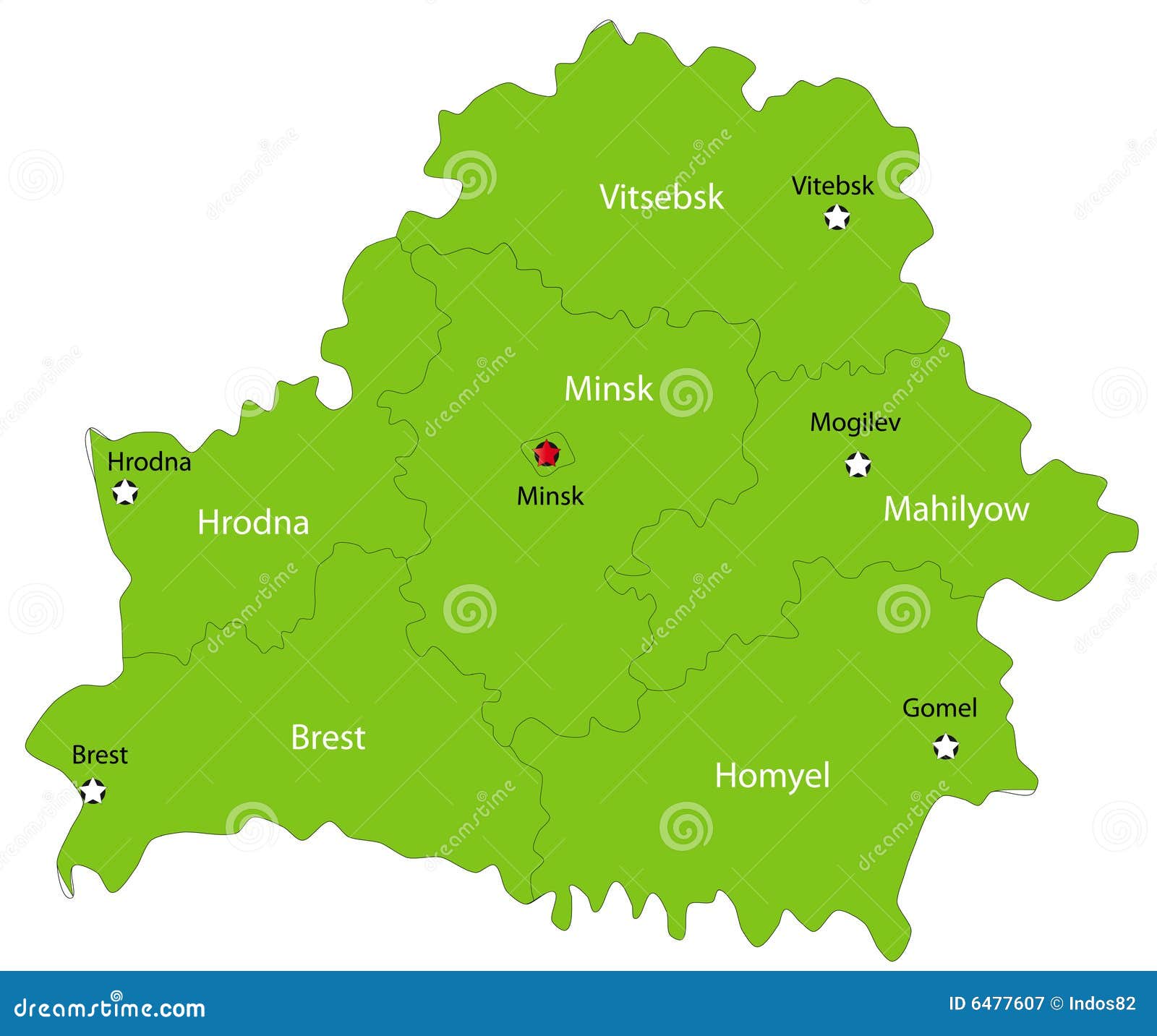 Vector Map Of Belarus . High Detailed Country Map With Division, Cities ...