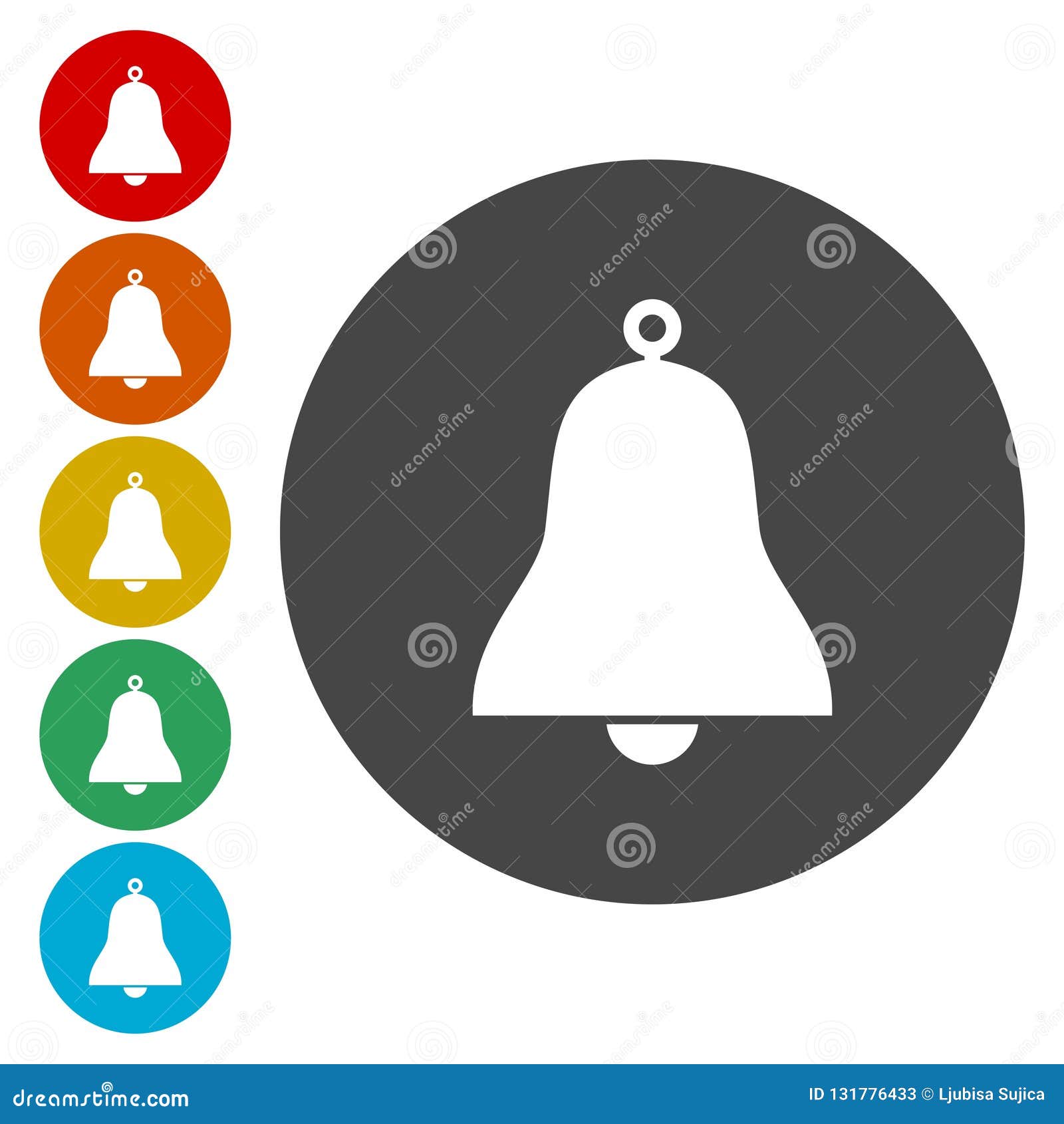 Vector Bell Icon Symbol stock vector. Illustration of morning - 131776433