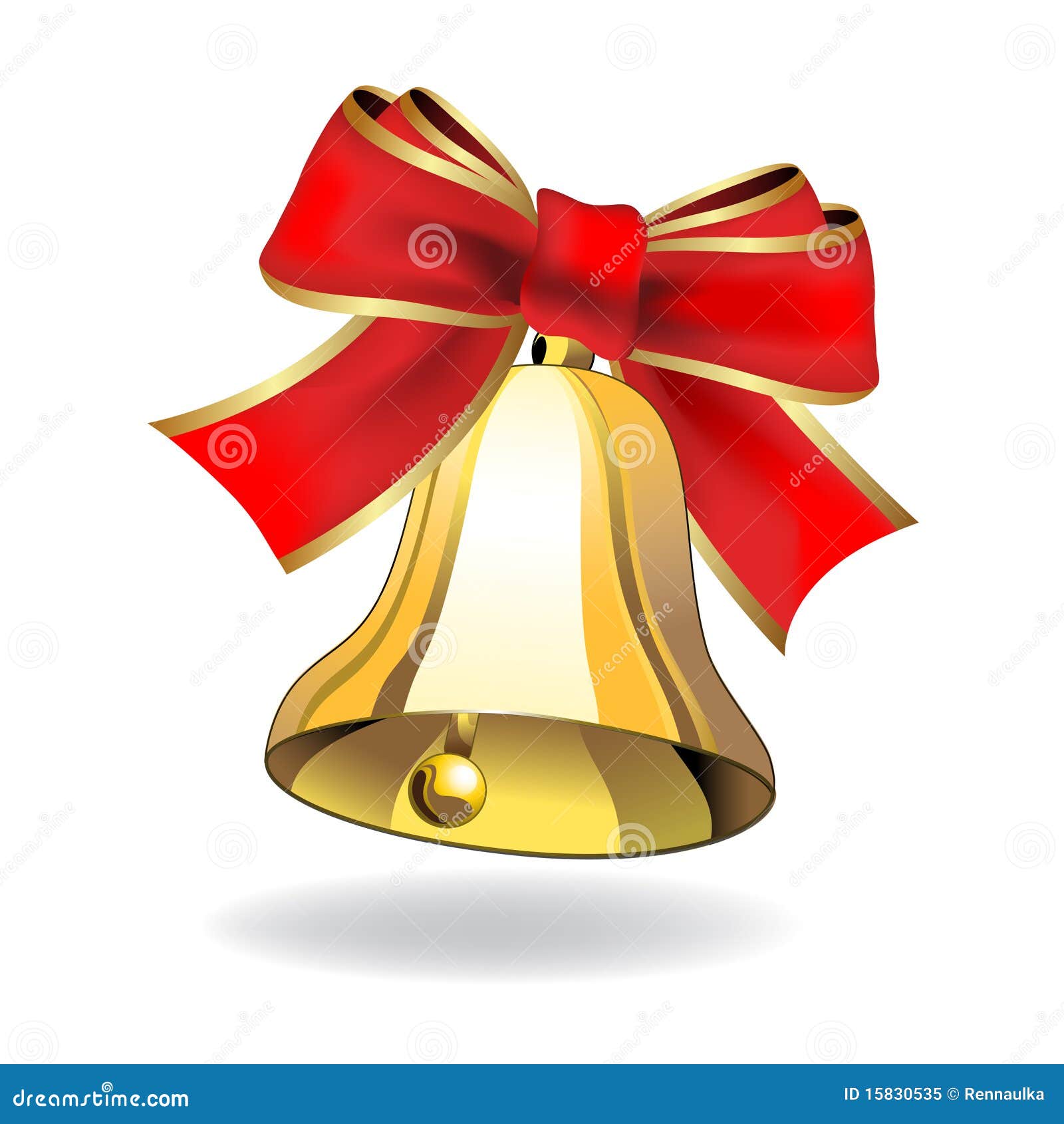 Vector bell with ribbon stock vector. Illustration of season - 15830535