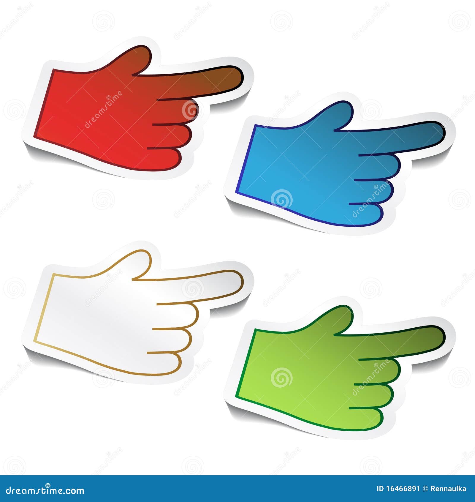 Vector Bend Stickers of Hand Stock Vector - Illustration of browser ...