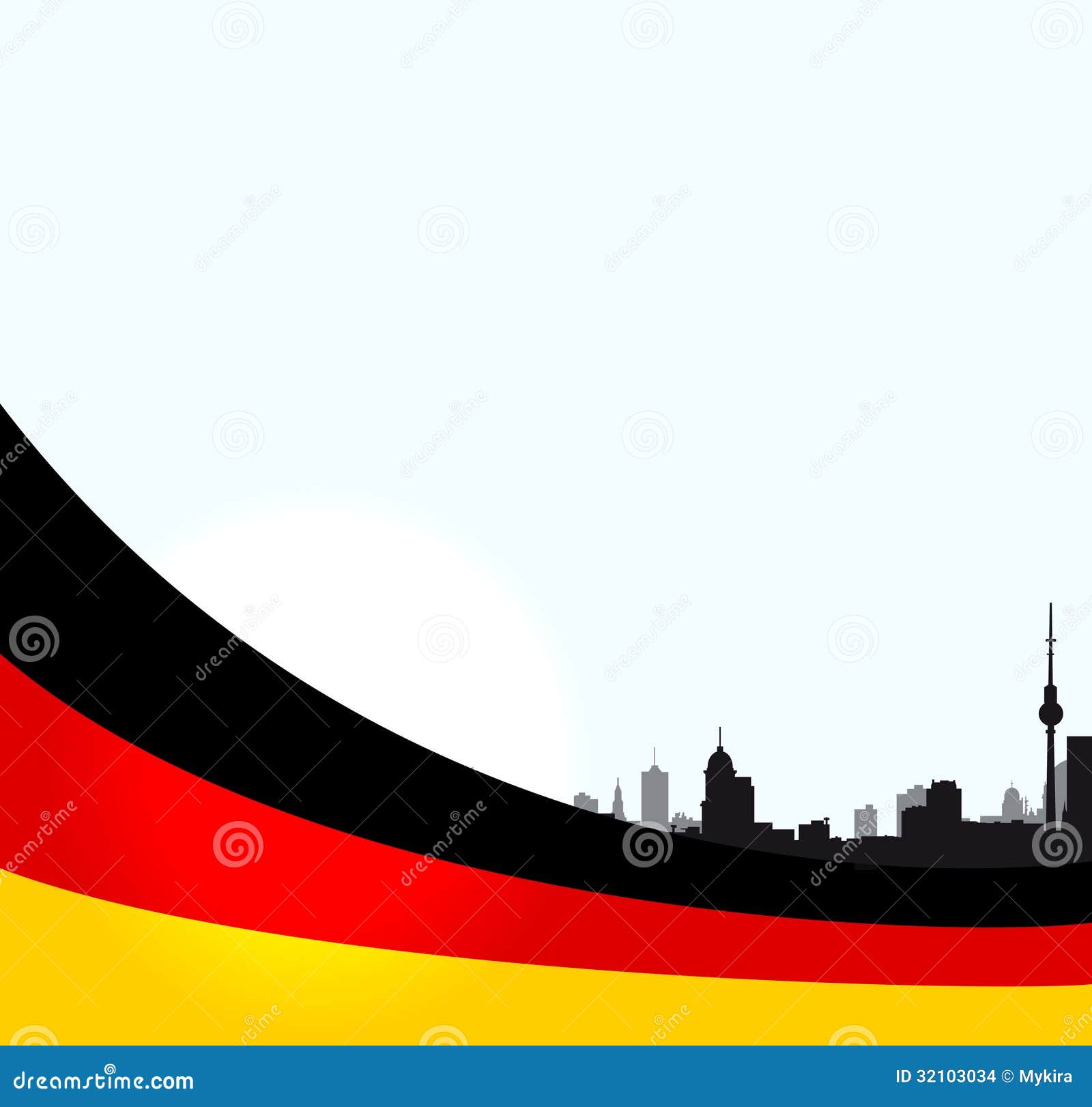 Vector Berlin Illustration with German Flag Stock Vector - Illustration ...