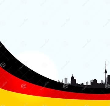 Vector Berlin Illustration with German Flag Stock Vector - Illustration ...
