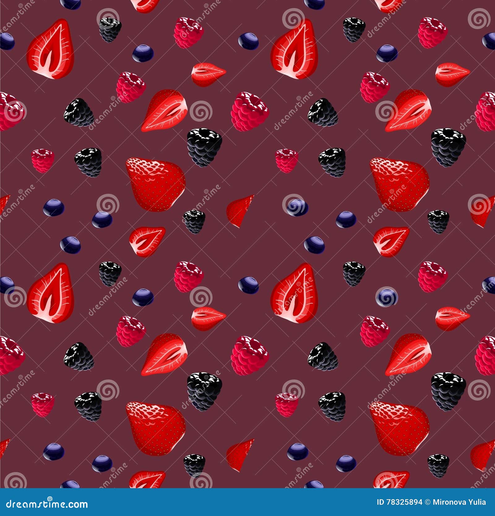 Vector berry pattern stock illustration. Illustration of decor - 78325894