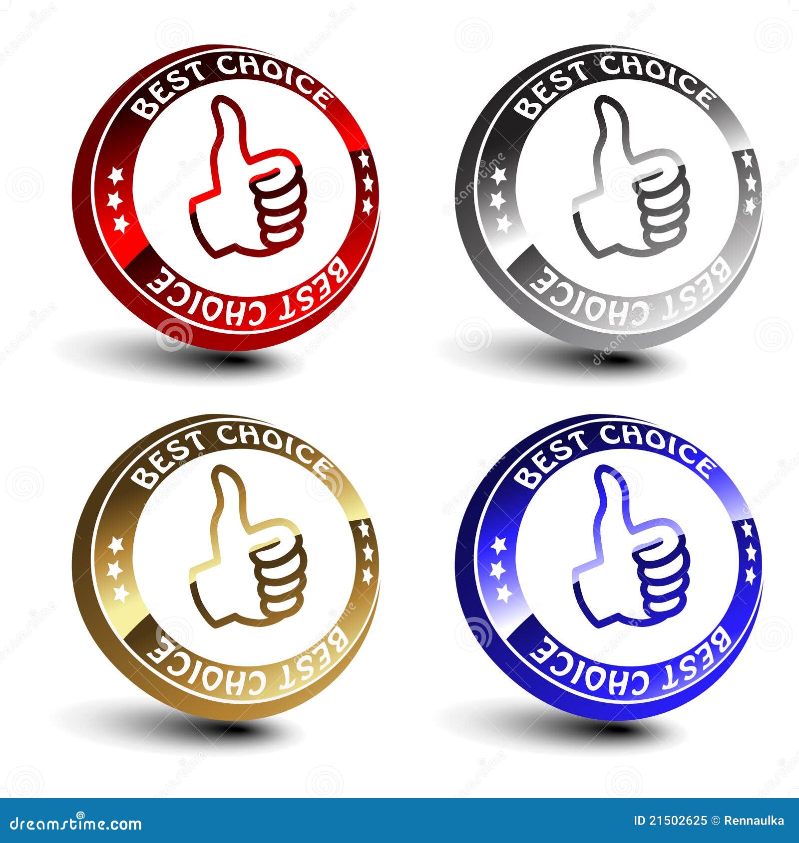 Vector Best Choice 3D Circular Buttons Stock Vector - Illustration of ...