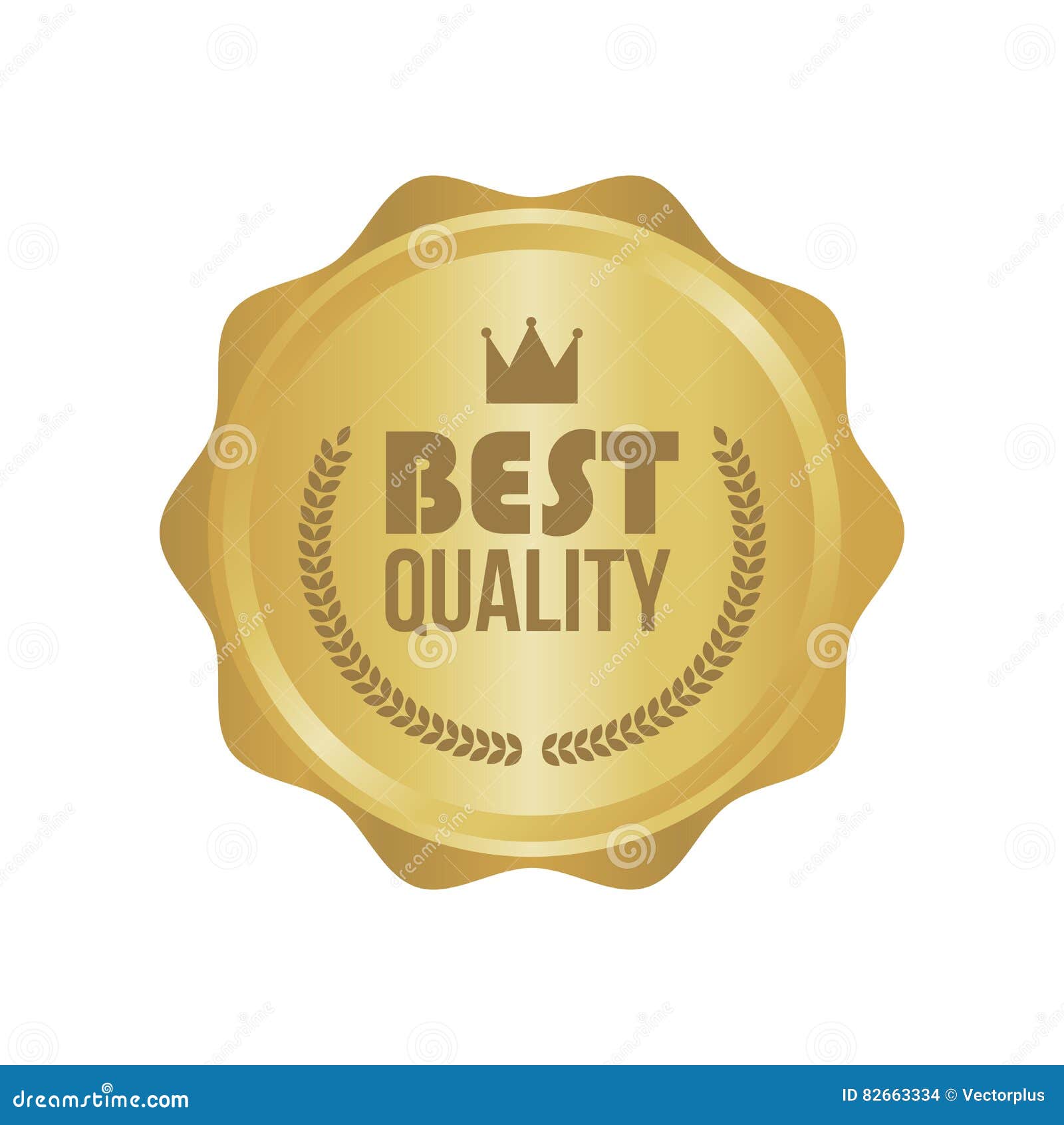 Vector Best Quality Gold Sign, Round Label Stock Illustration ...