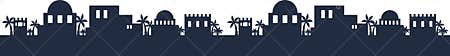 Vector Bethlehem Skyline Silhouette Seamless Pattern Border Stock ...