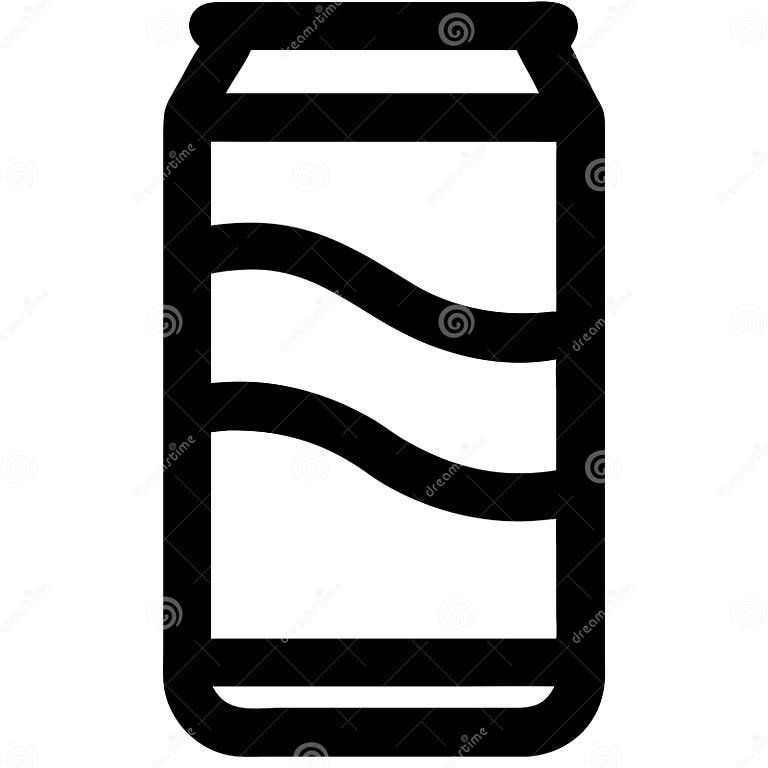 Vector Beverage Can Bold Black Outline Wave Design Stock Illustration ...