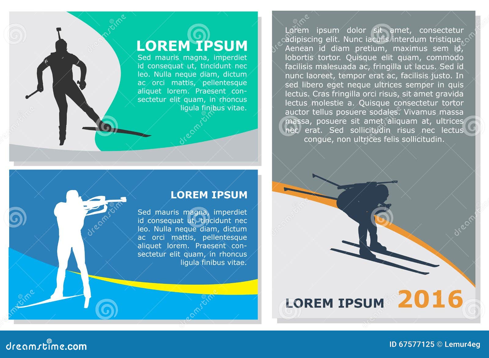Vector Biathlon Flyer Template Stock Vector - Illustration of abstract ...