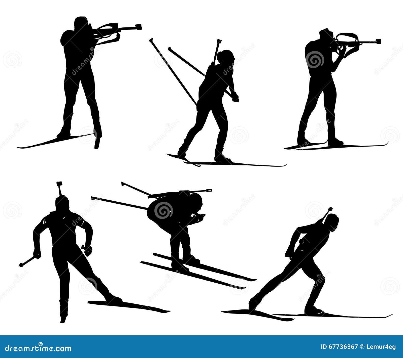 Vector biathlon set stock vector. Illustration of classical - 67736367
