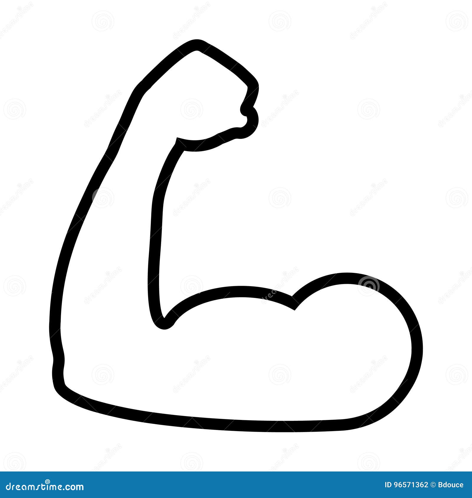Vector Bicep Line Icon stock vector. Illustration of white - 96571362