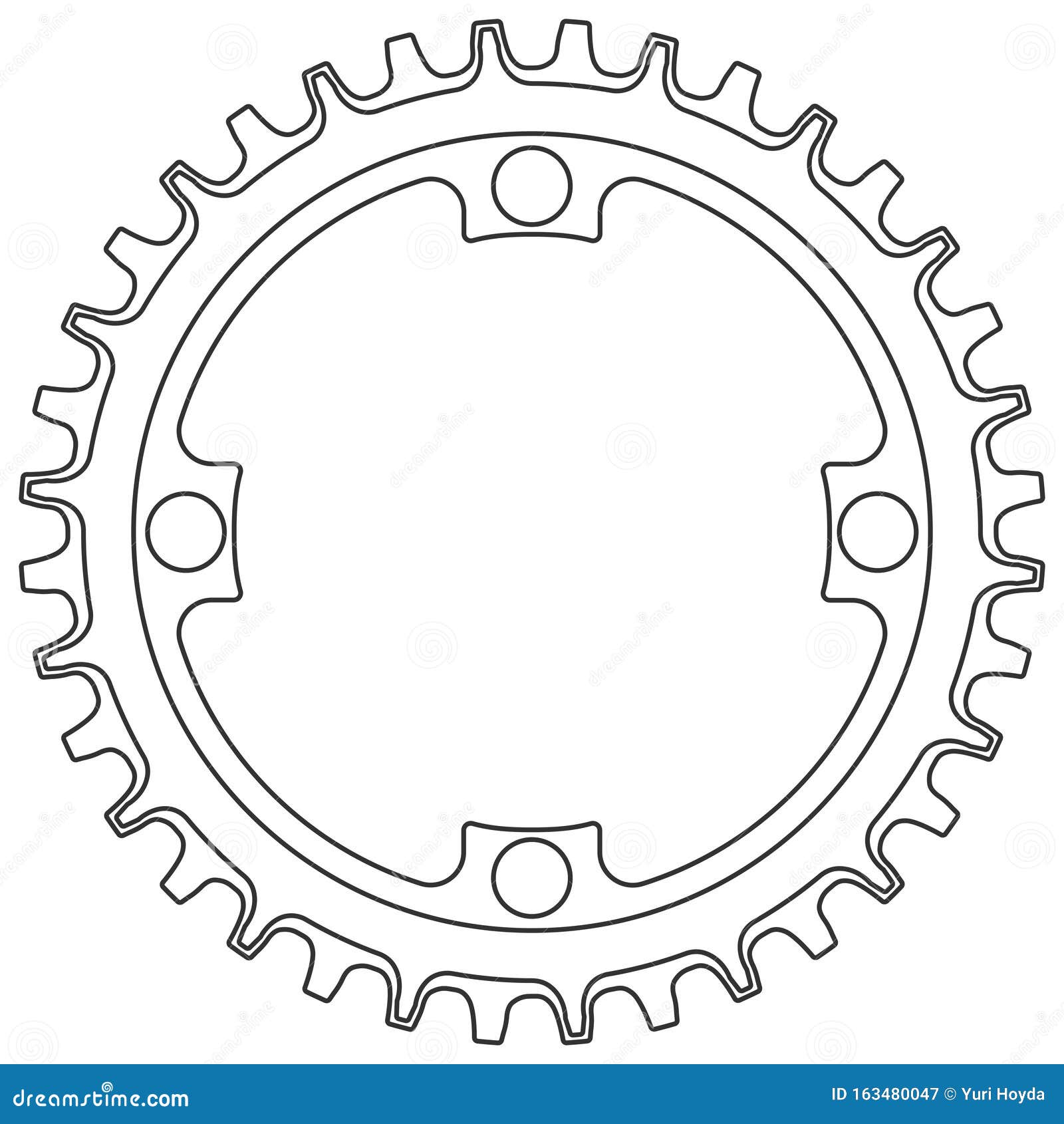 Vector Bicycle Chainring 36 Tooth Isolated. Mtb Gear Stock Vector ...