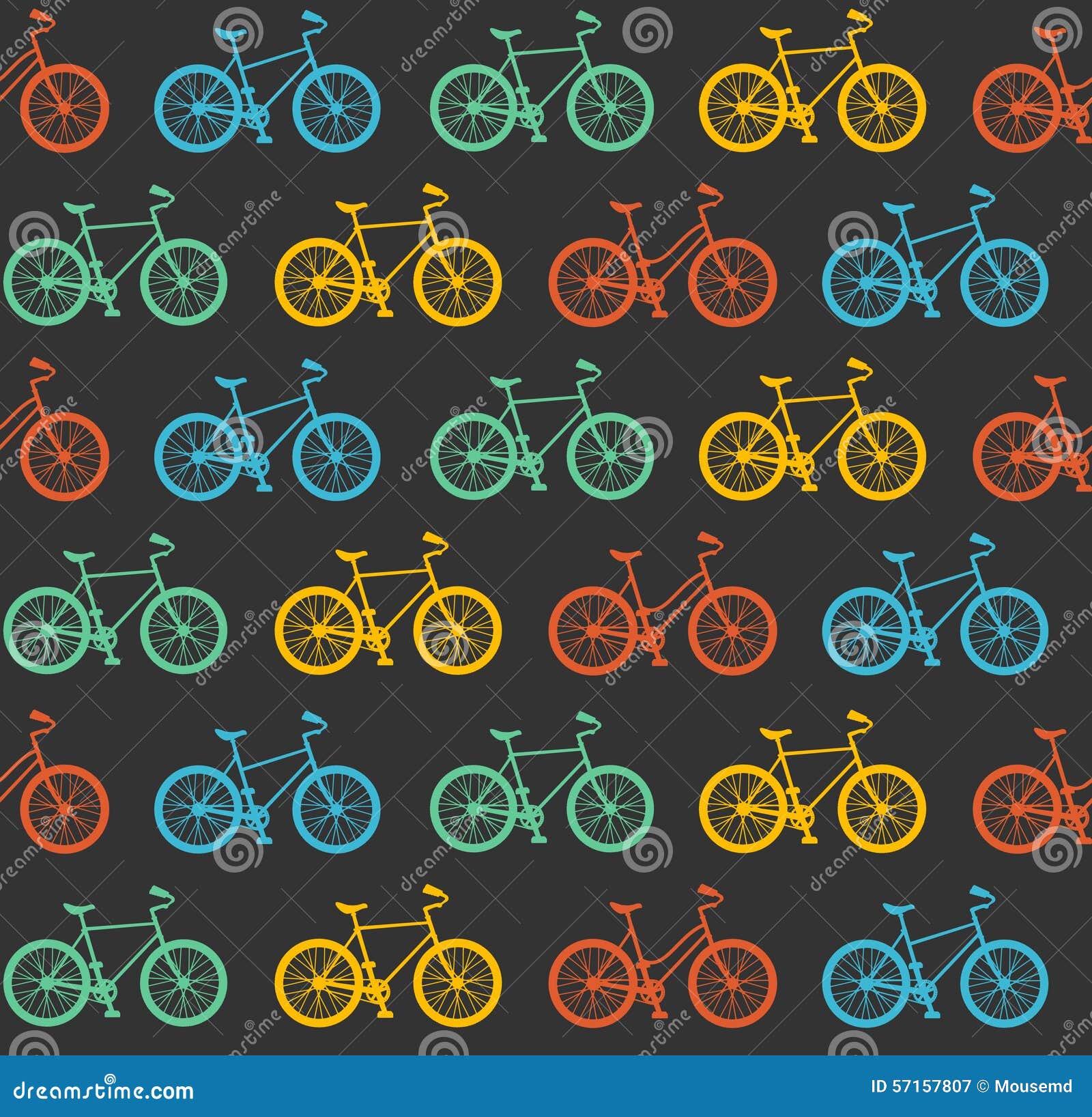 Vector Bicycle Seamless Pattern Stock Vector - Illustration of print ...