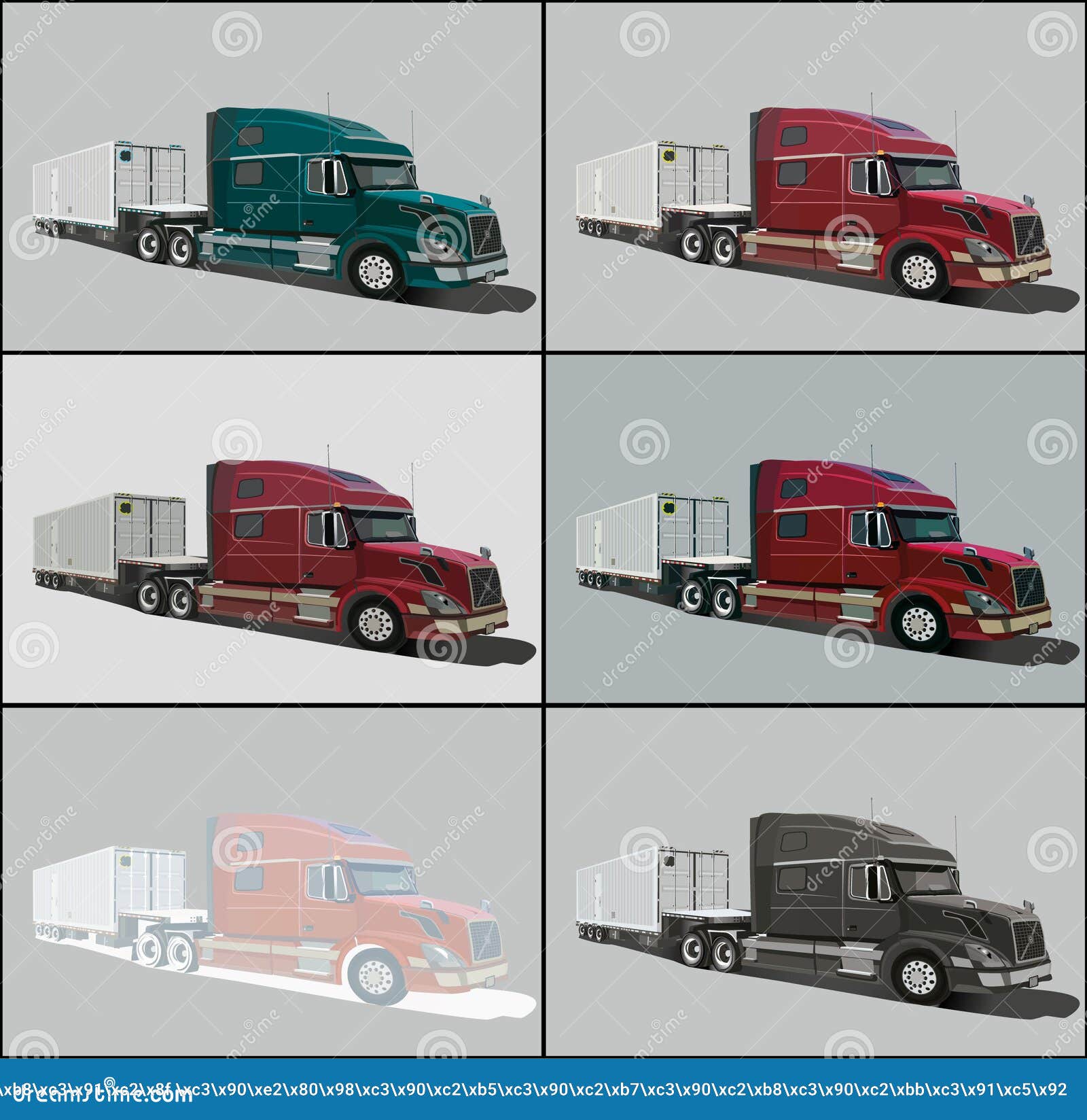 Vector Big Cargo Car with Cargo for Long Trips. Illustration for Print ...