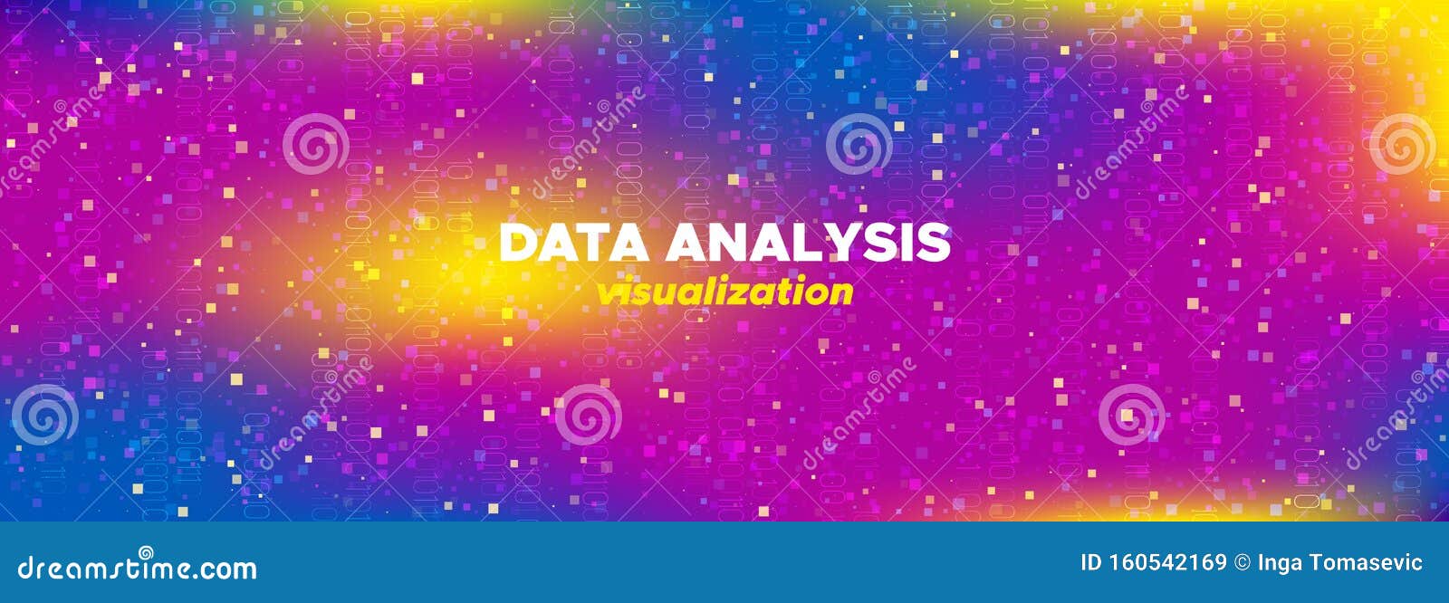 Vector Big Data. Yellow Technology Abstract Stock Vector - Illustration ...